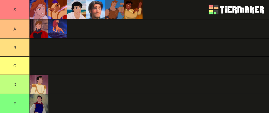 The Hottest Disney Princes (Must be a Prince) Tier List (Community ...