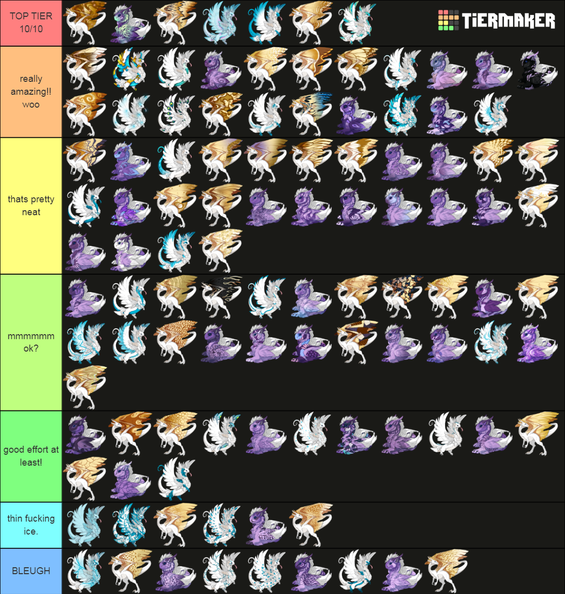 flight rising dragon genes w2b Tier List (Community Rankings) - TierMaker