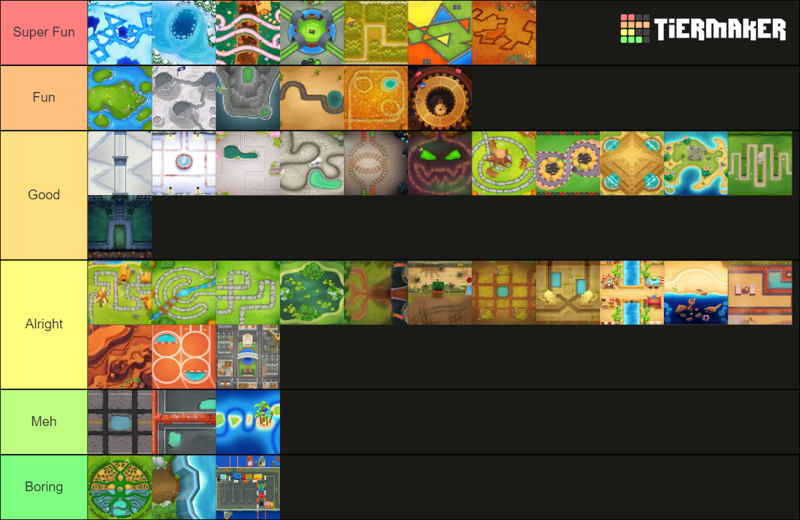 BTD6 Maps (as of quarry's release) Tier List (Community Rankings ...