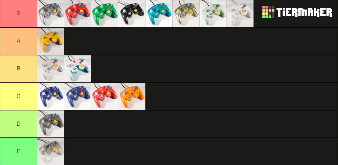 Gamecube Controller Color Tier List (Community Rankings) - TierMaker