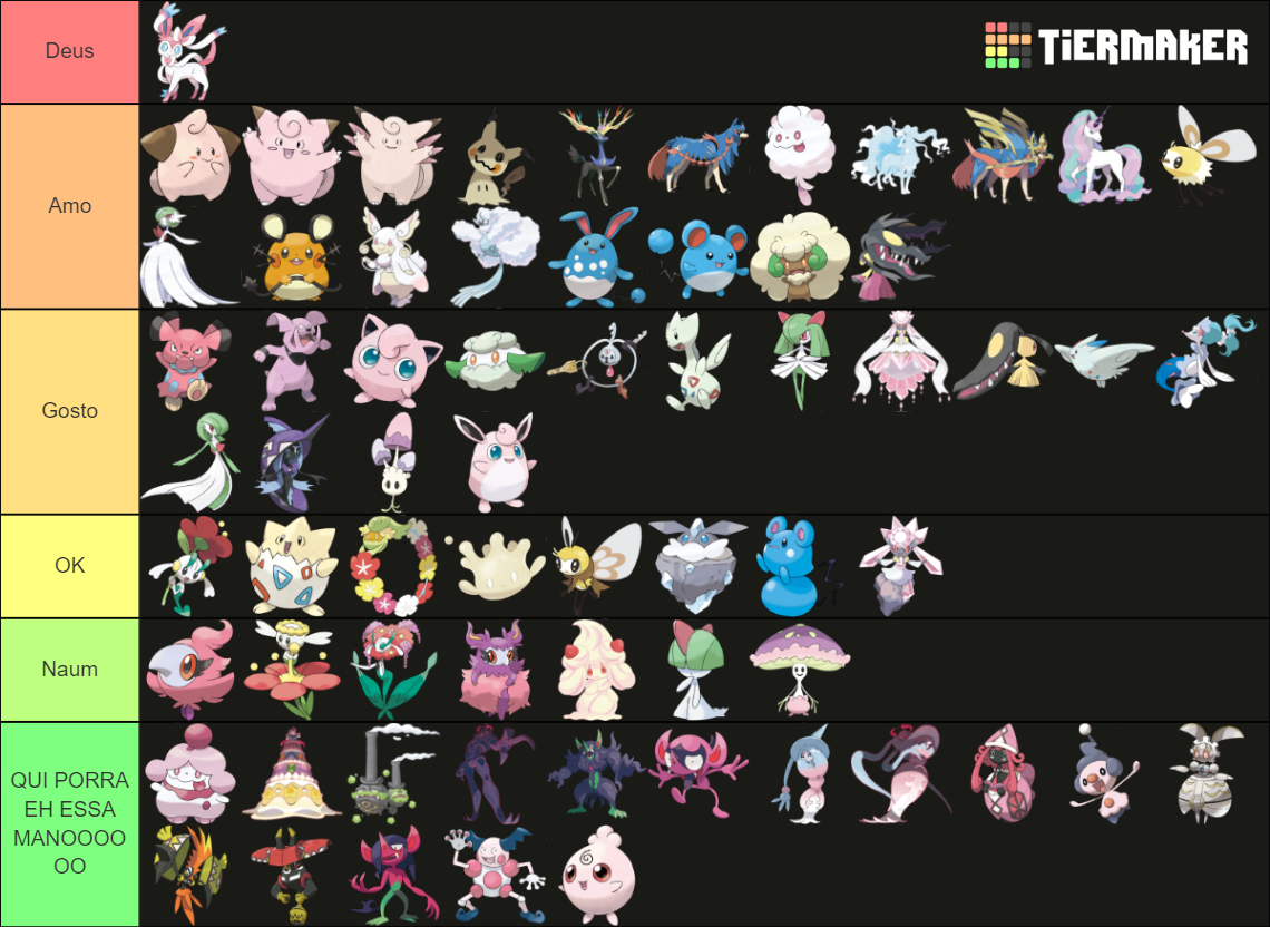 Pokémon: Fairy-type (Gen I-VIII) Tier List (Community Rankings) - TierMaker