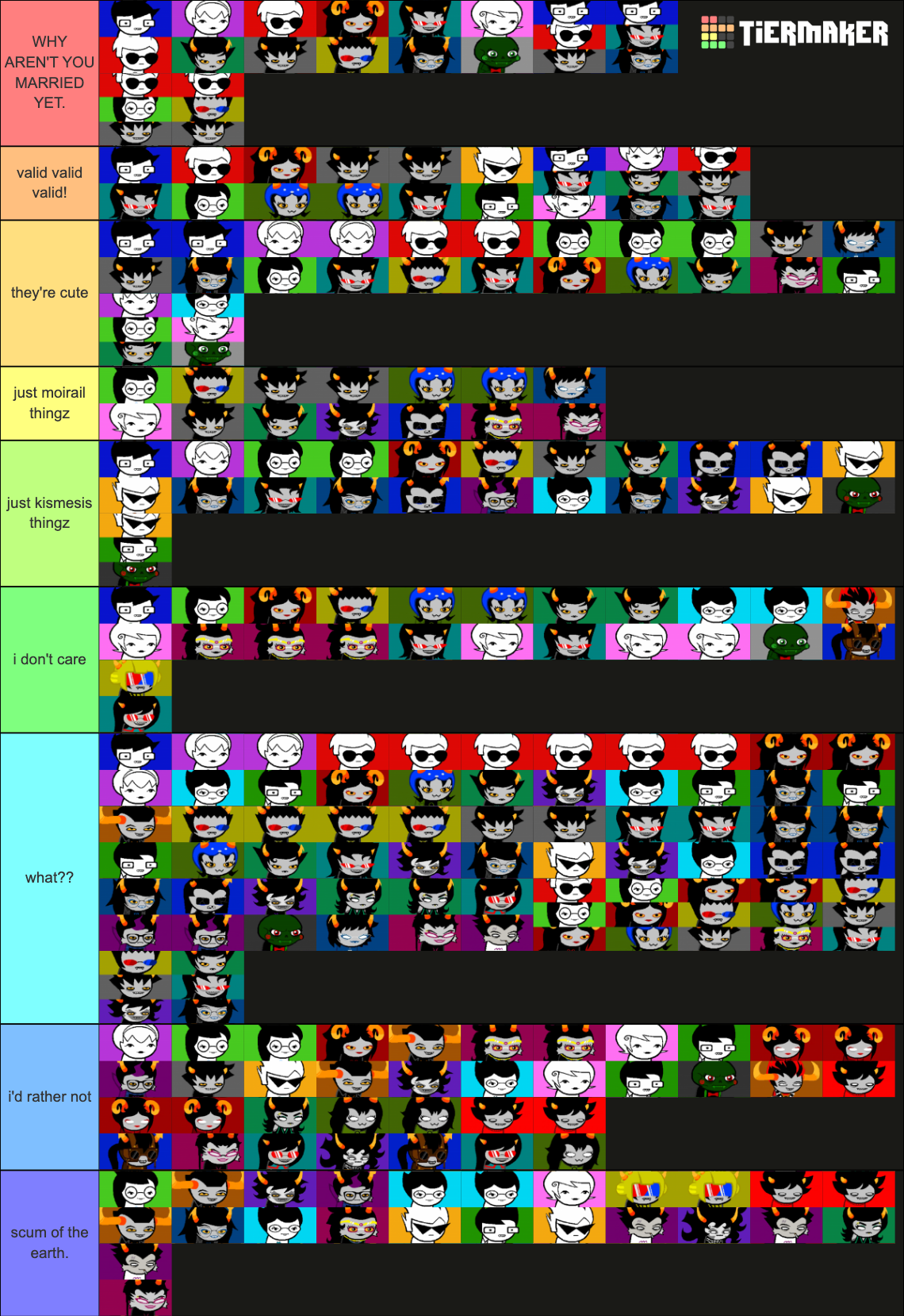 homestuck ships! Tier List (Community Rankings) - TierMaker