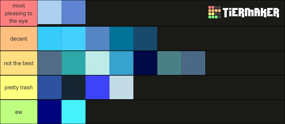 shades of blue Tier List (Community Rankings) - TierMaker