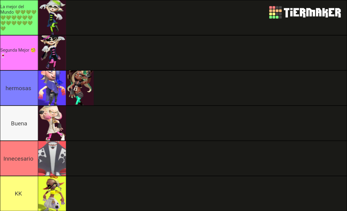 Splatoon Idols Tier List (Community Rankings) - TierMaker