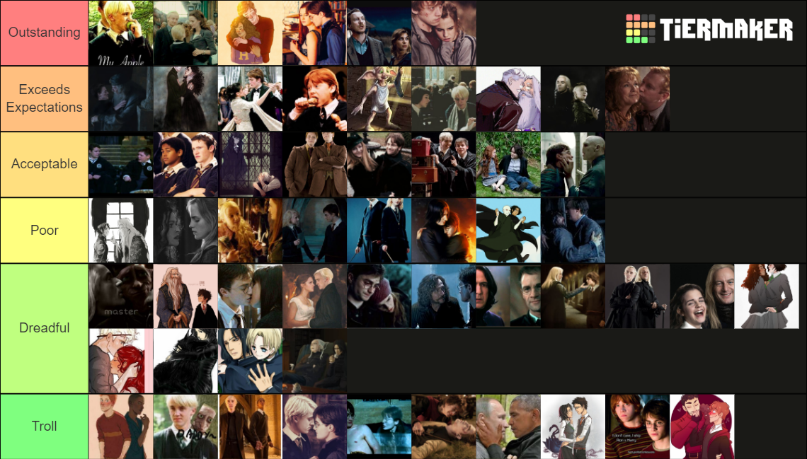 Harry Potter ships Tier List (Community Rankings) - TierMaker