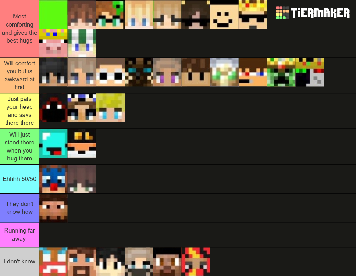 How comforting dsmp members are Tier List (Community Rankings) - TierMaker
