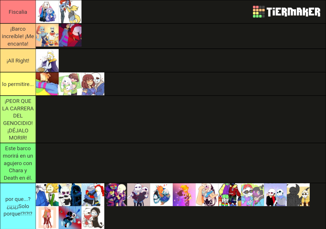 Undertale Ships Tier List (Community Rankings) - TierMaker
