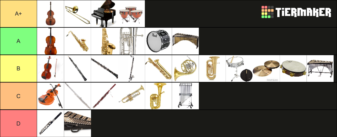 Instruments Tier List (Community Rankings) - TierMaker