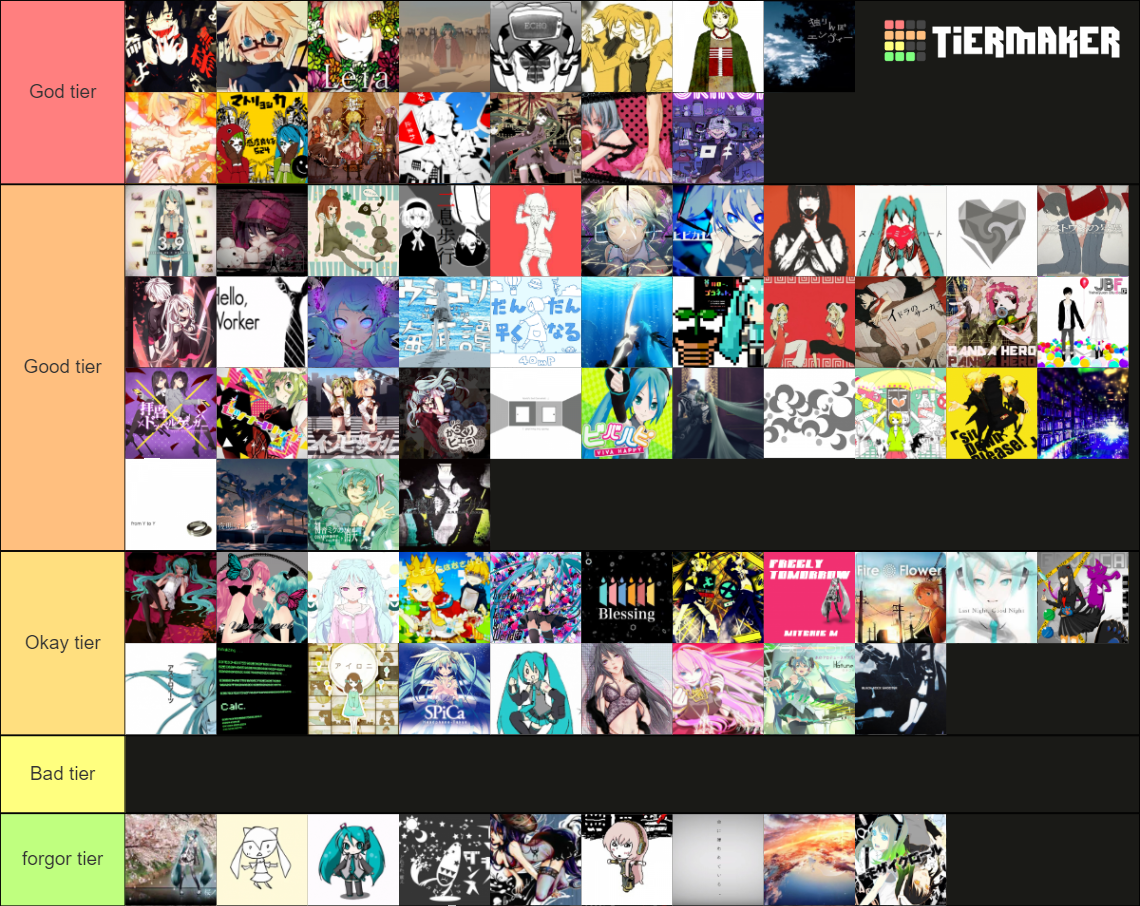 Vocaloid songs Tier List (Community Rankings) - TierMaker