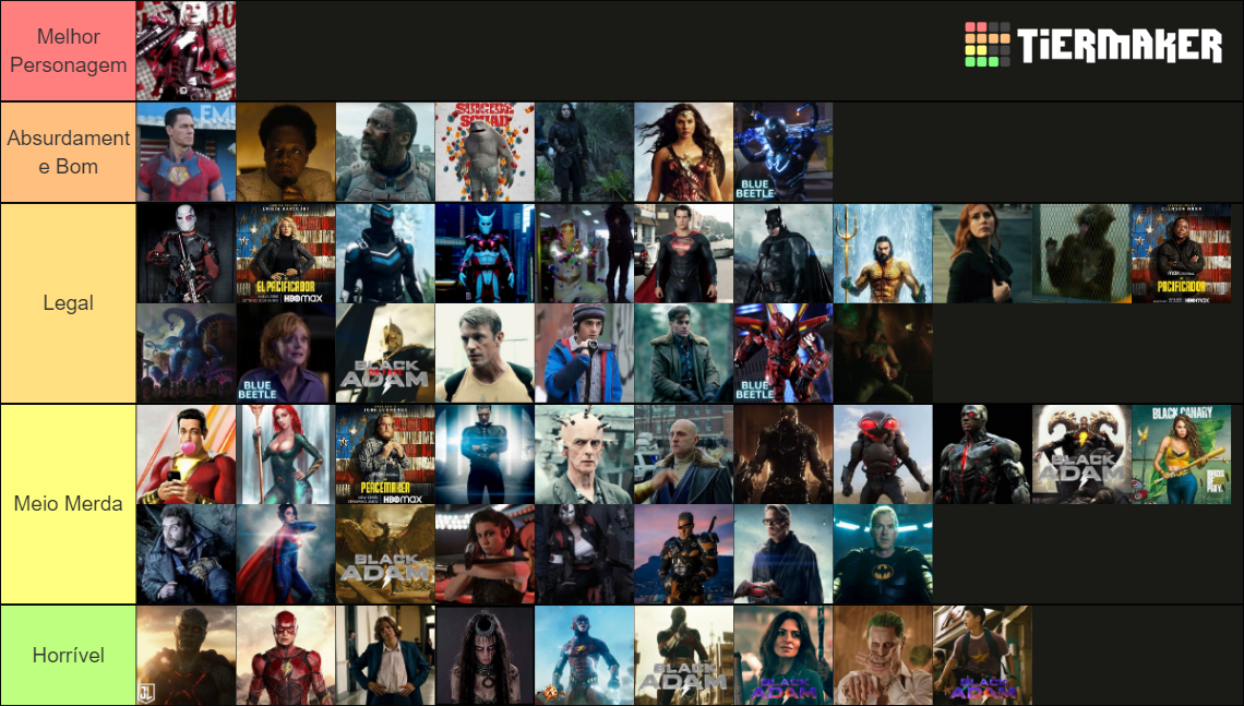DCEU Main Characters - 2013-2023 (MoS - Flash & Blue Beetle) Tier List ...