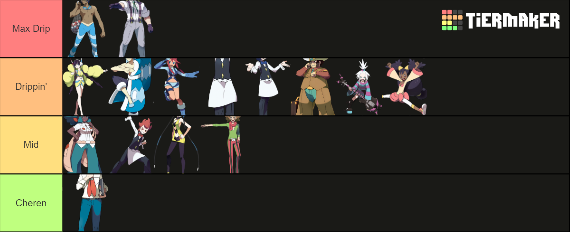 Pokemon BW (BW2) Gym Leader Drip Tier List (Community Rankings) - TierMaker