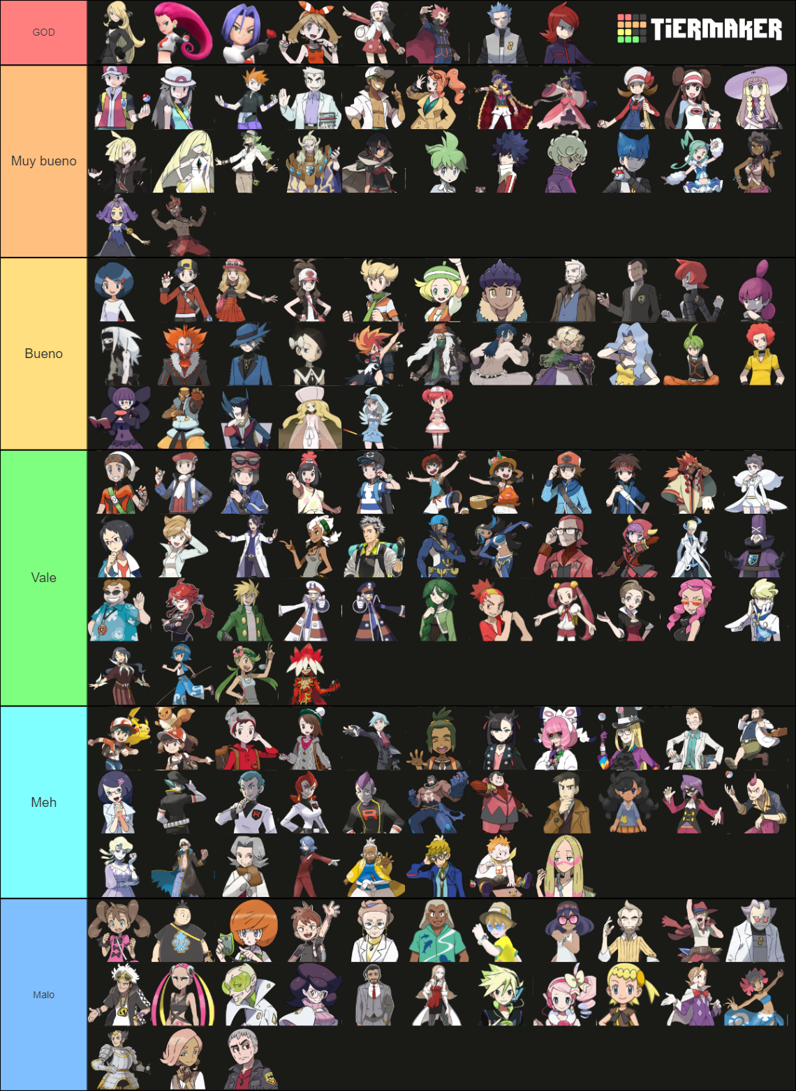 Pokemon Characters (Games) Tier List (Community Rankings) - TierMaker