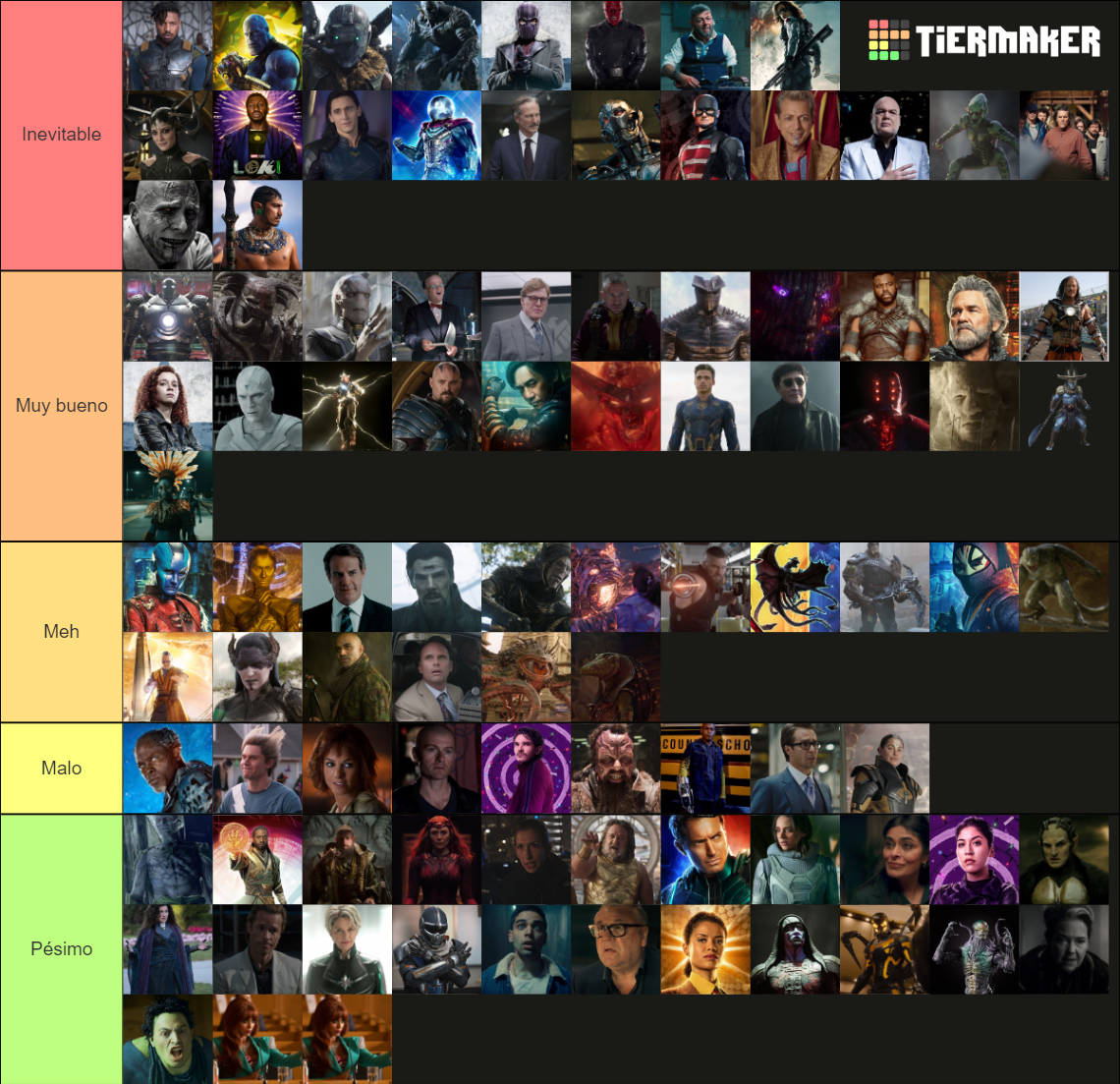 All MCU villains Tier List (Community Rankings) - TierMaker
