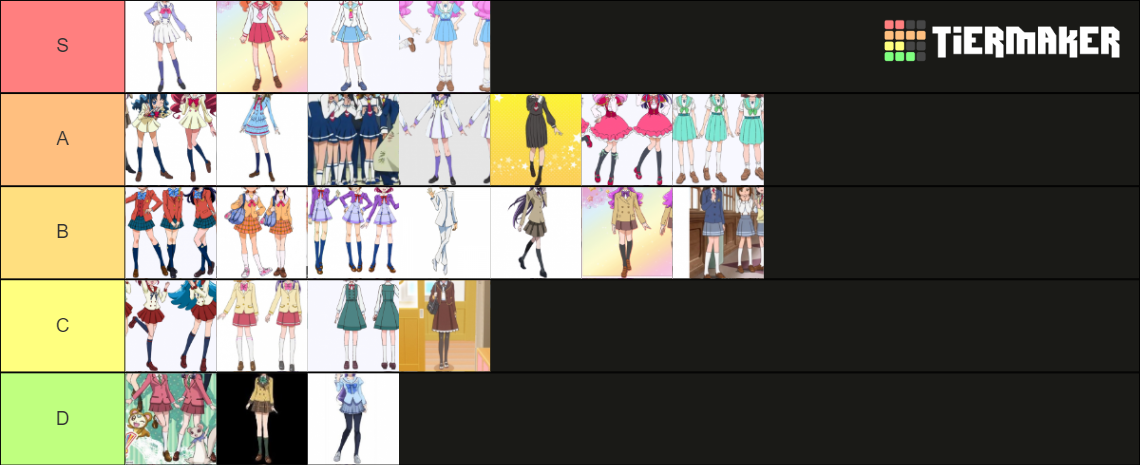 Precure School Uniforms Tier List (Community Rankings) - TierMaker