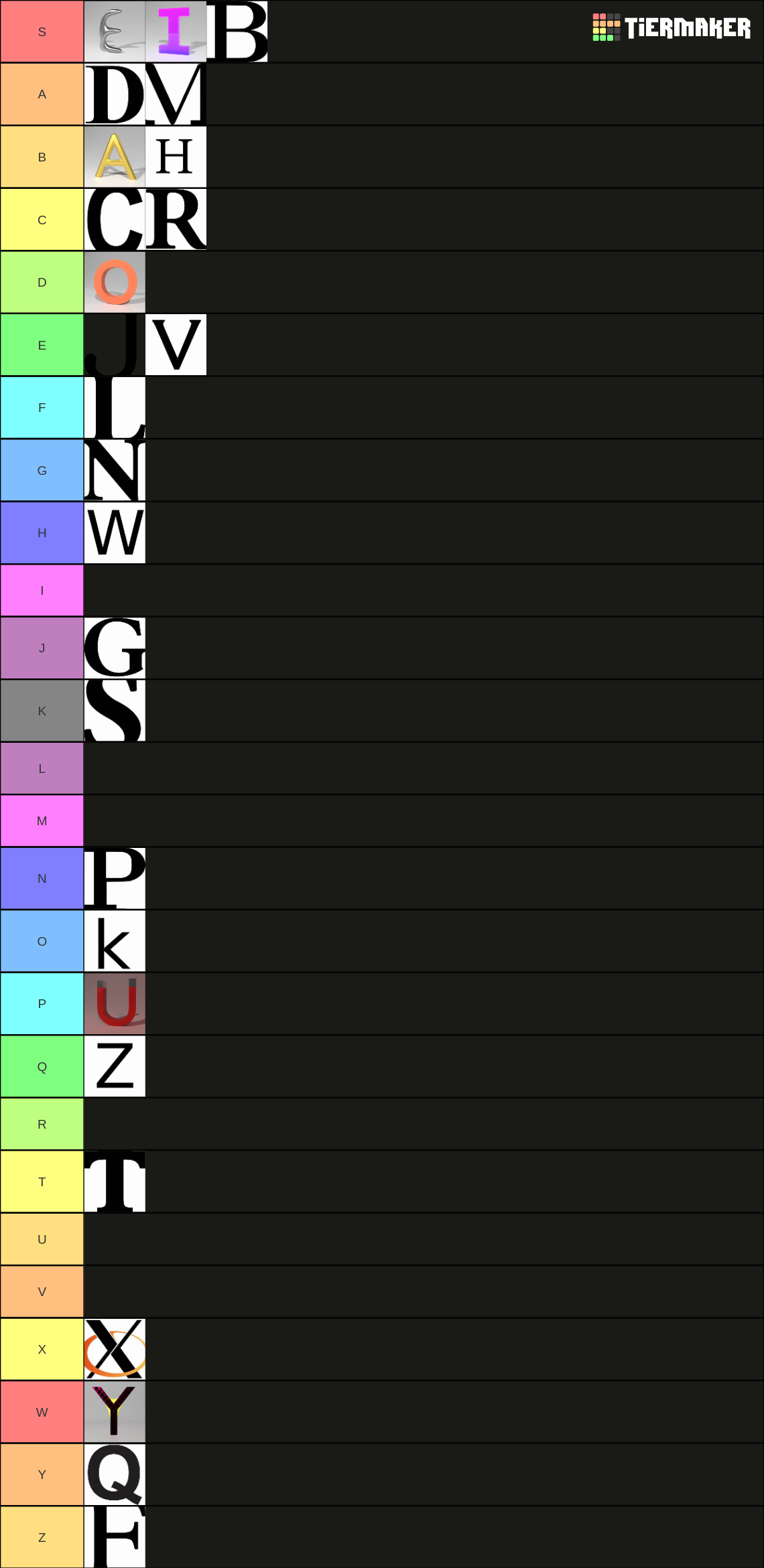 The Alphabet 1:1 mapping. Tier List (Community Rankings) - TierMaker