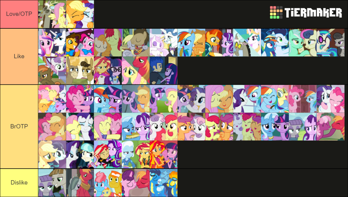 MLP:FiM/Equestria Girls Ships Tier List (Community Rankings) - TierMaker