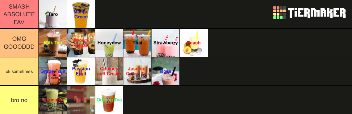 Boba Flavors Tier List (Community Rankings) - TierMaker