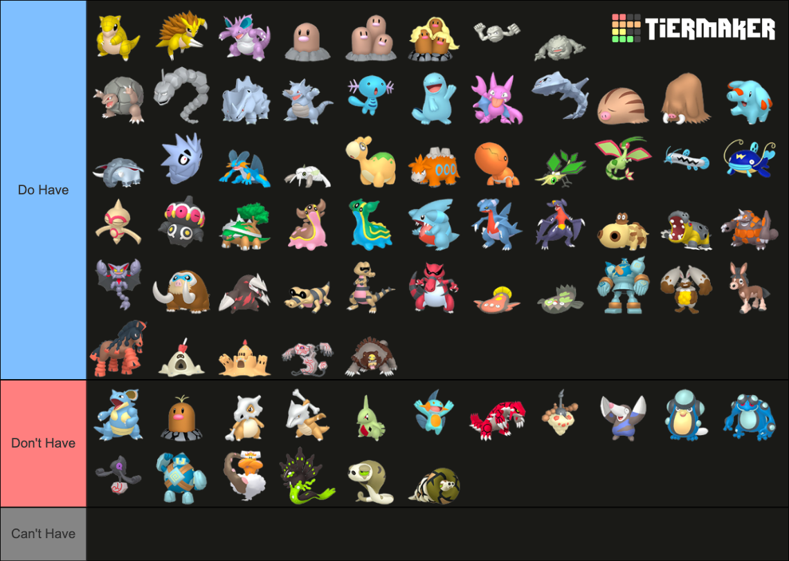 All Ground-Type Pokemon Gen 8 2022 Includes Legends Arceus Tier List ...