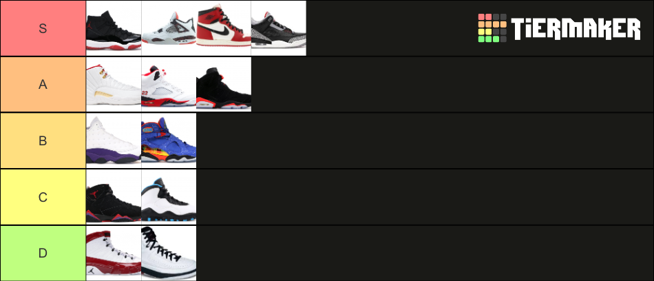 jordans (1-13) Tier List (Community Rankings) - TierMaker