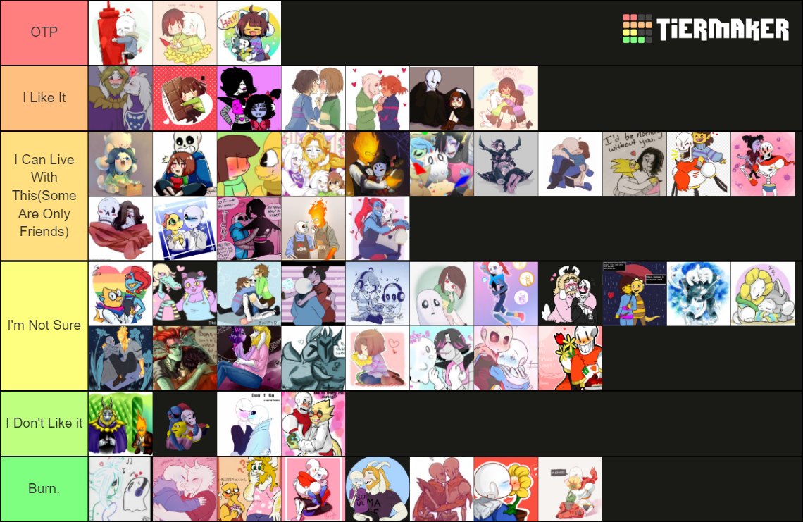 Rate All Undertale Ships (No Aus) Tier List (Community Rankings ...