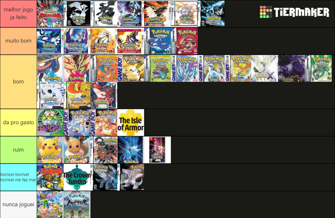 jogos de pokemon Tier List (Community Rankings) - TierMaker