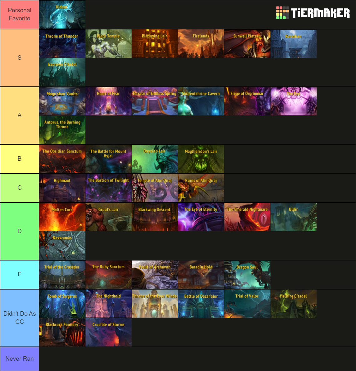 World of Warcraft Raids Tier List (Community Rankings) - TierMaker