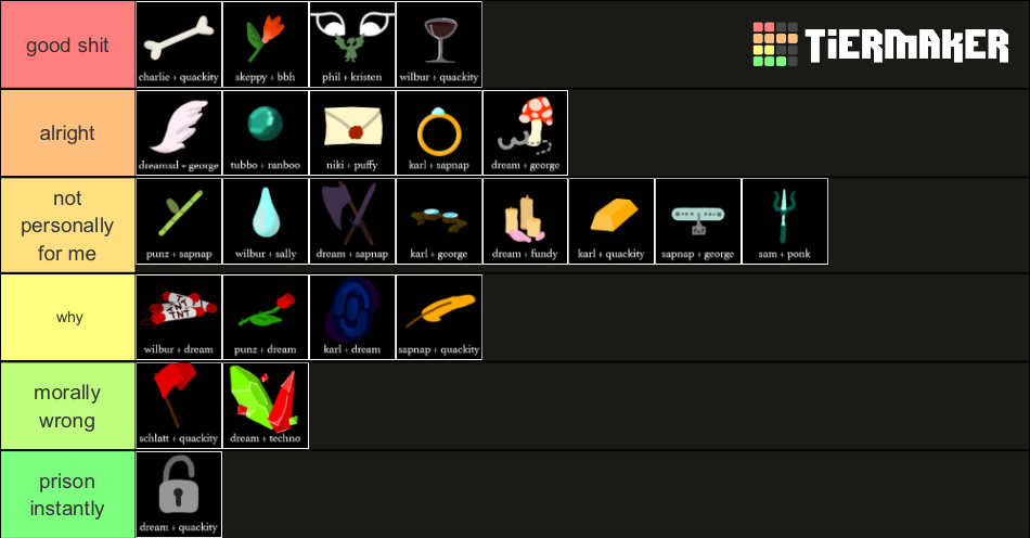 Dream SMP Ships Tier List (Community Rankings) - TierMaker
