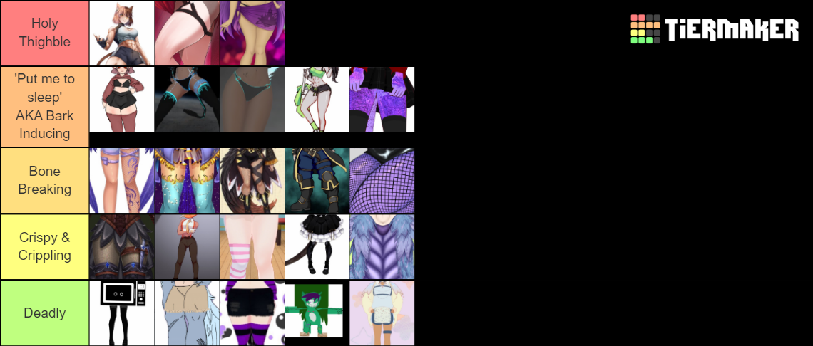 Vtuber Thigh Tierlist Tier List Community Rankings Tiermaker