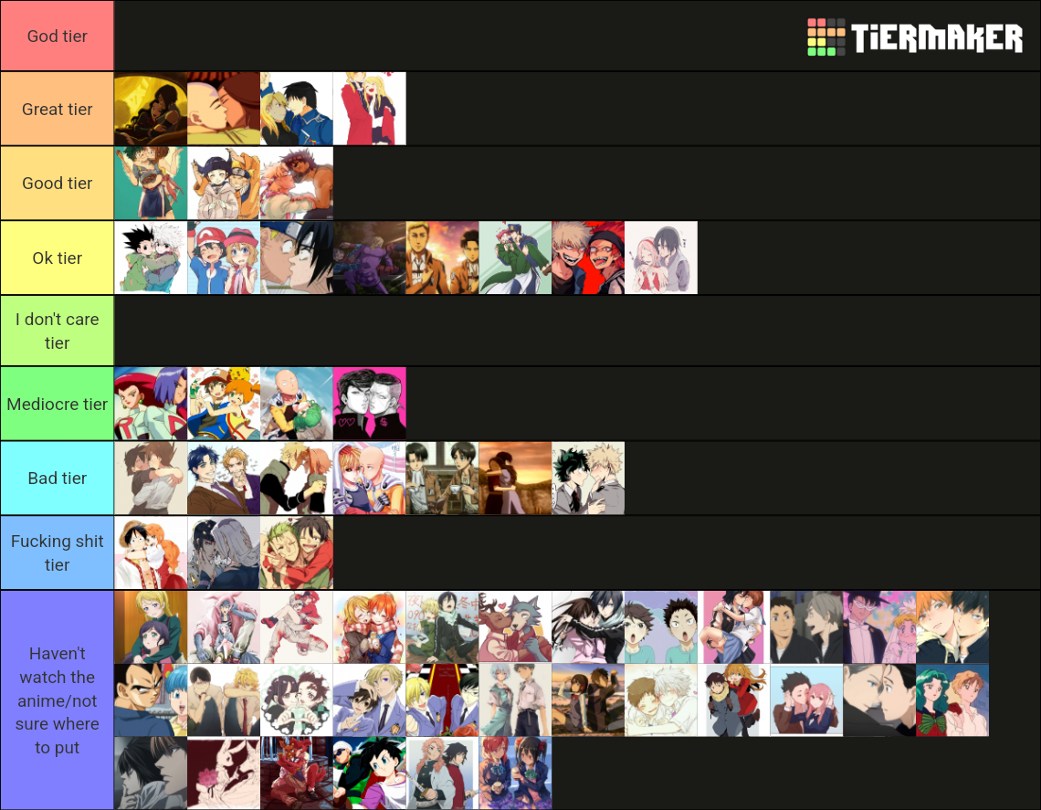 Anime ships Tier List (Community Rankings) - TierMaker
