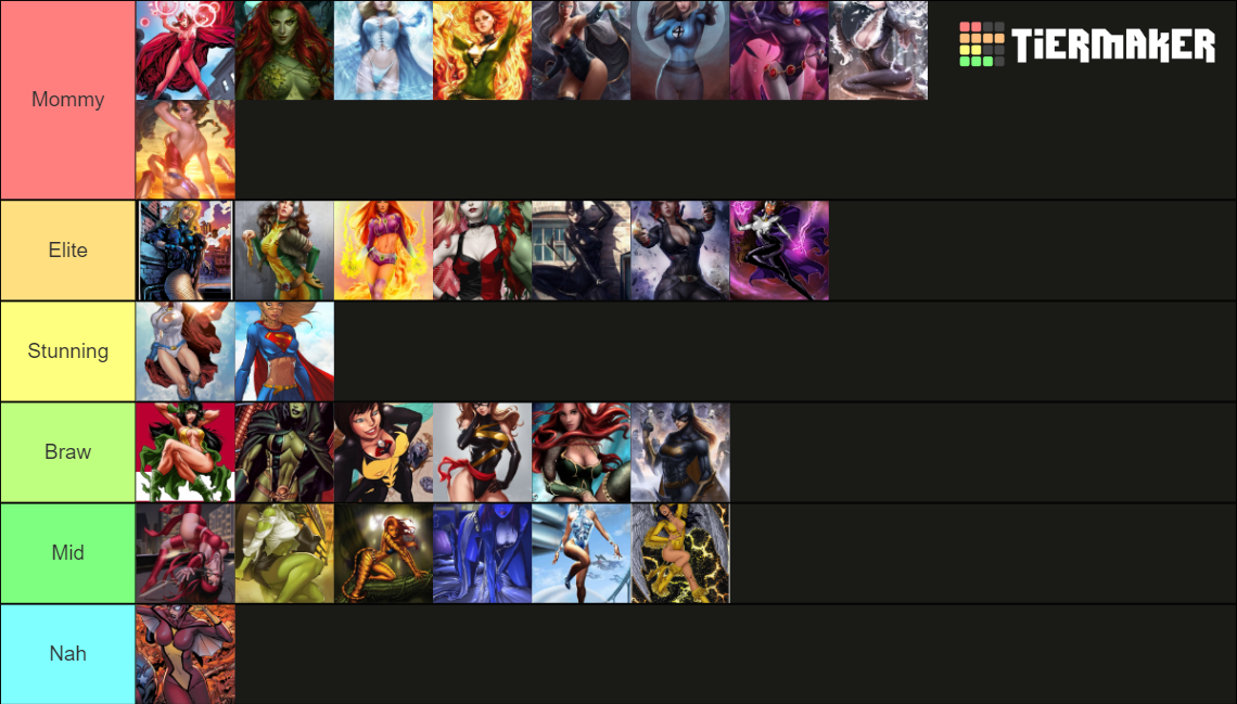 DC and Marvel Heroines Rank Tier List (Community Rankings) - TierMaker