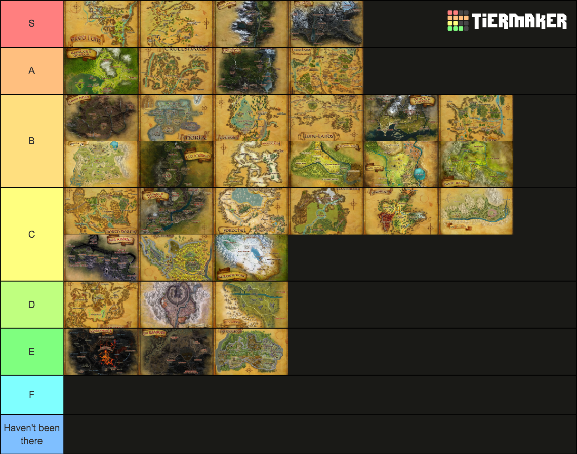 LOTRO Regions Tier List (Community Rankings) - TierMaker