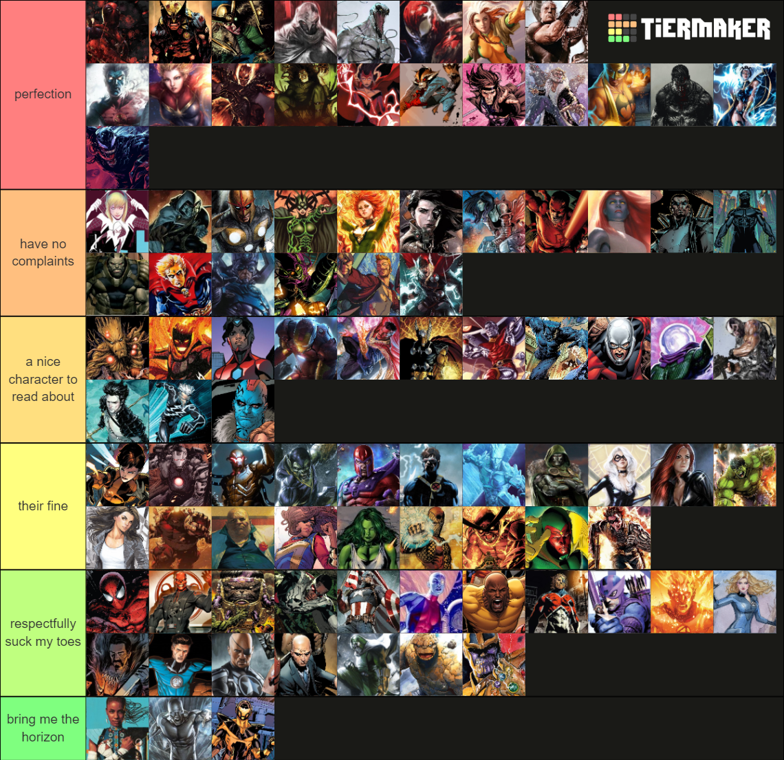 Marvel Comics Characters Tier List (Community Rankings) - TierMaker