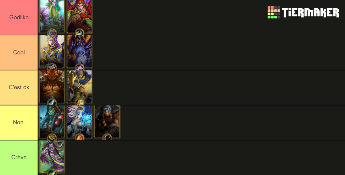 Hearthstone classes Tier List (Community Rankings) - TierMaker