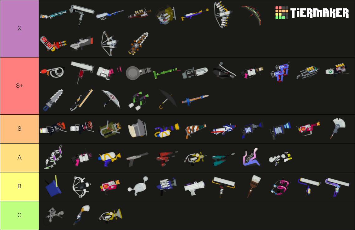 (2D Icons) Splatoon 3 Salmon Run Main Weapon Tier List (Community ...