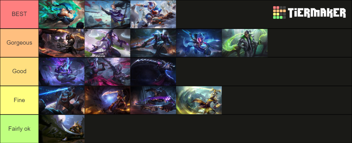 Master Yi Skins Tier List (Community Rankings) - TierMaker