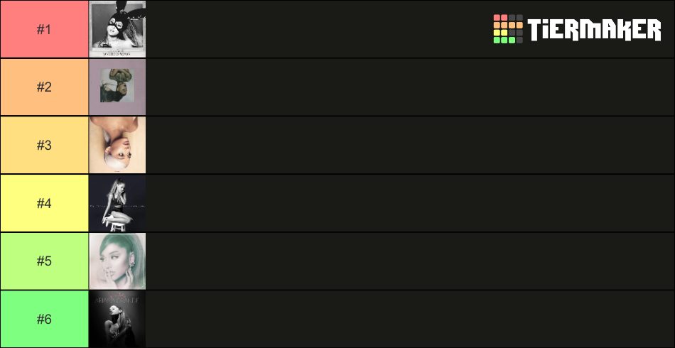 Rank Ariana Grande’s Albums (Discography with positions) Tier List ...