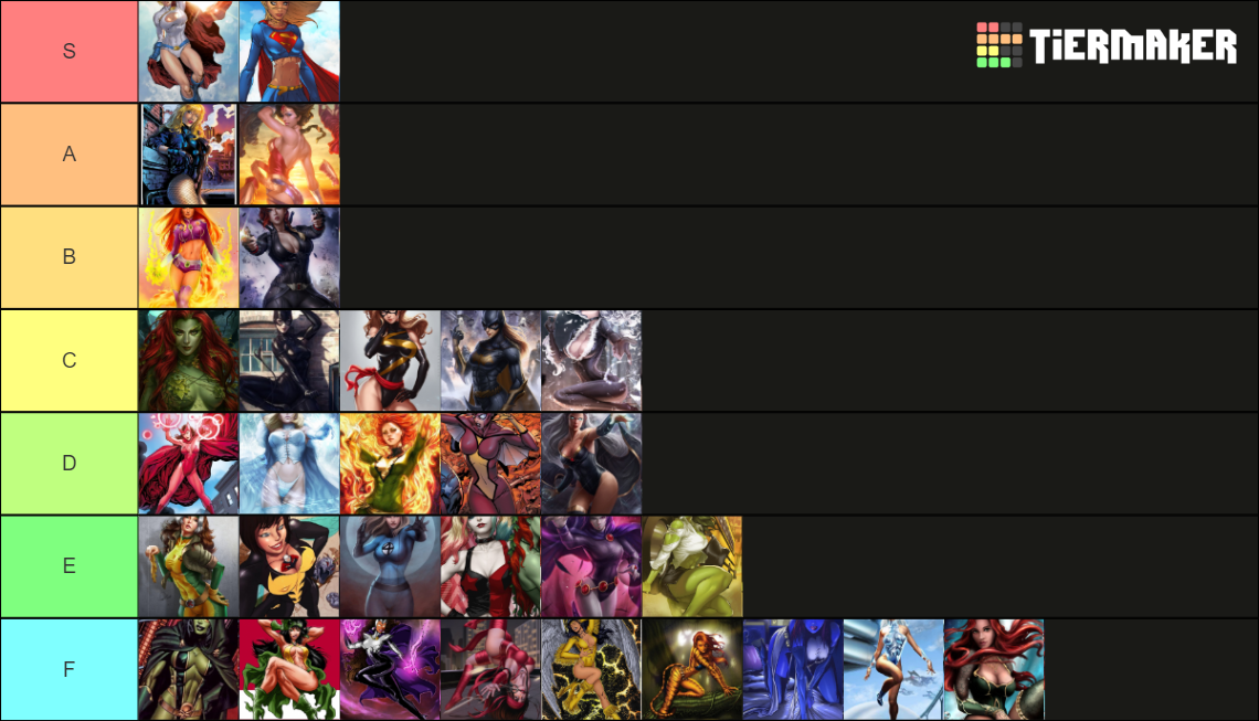 DC and Marvel Heroines Rank Tier List (Community Rankings) - TierMaker