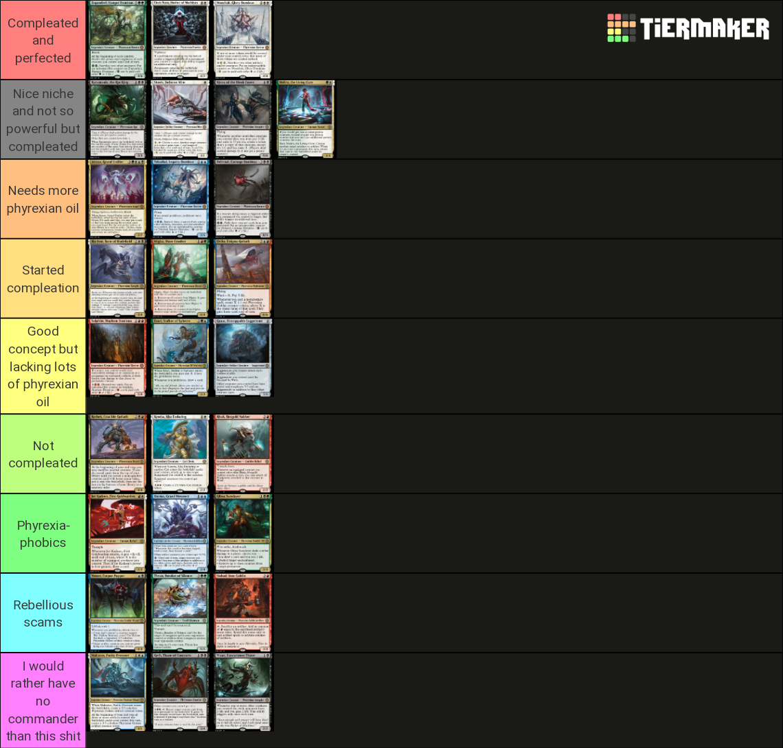 New Phyrexia Commander Tier List (Community Rankings) - TierMaker