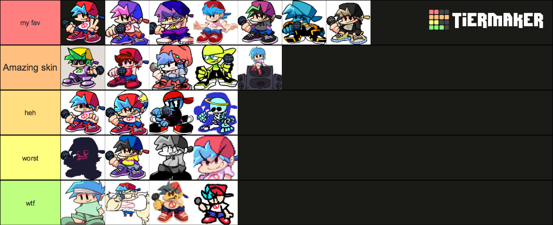 FNF Bf's Tier List (Community Rankings) - TierMaker