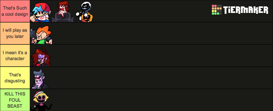 Friday Night Funkin characters Tier List (Community Rankings) - TierMaker