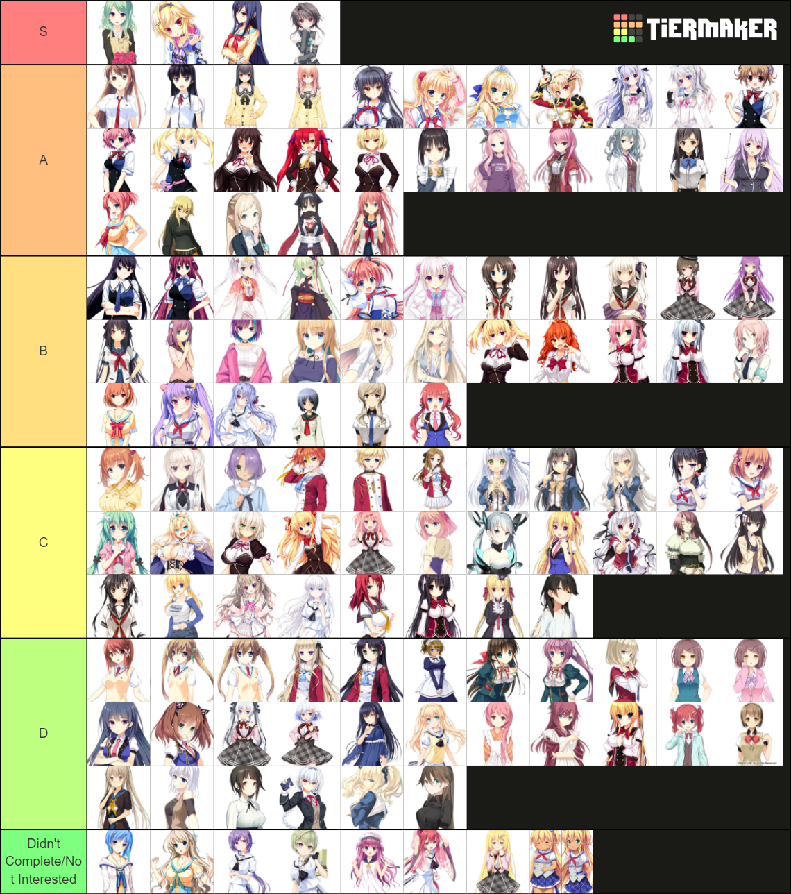 9motion Visual Novel Heroine Tiers Tier List (Community Rankings) - TierMaker