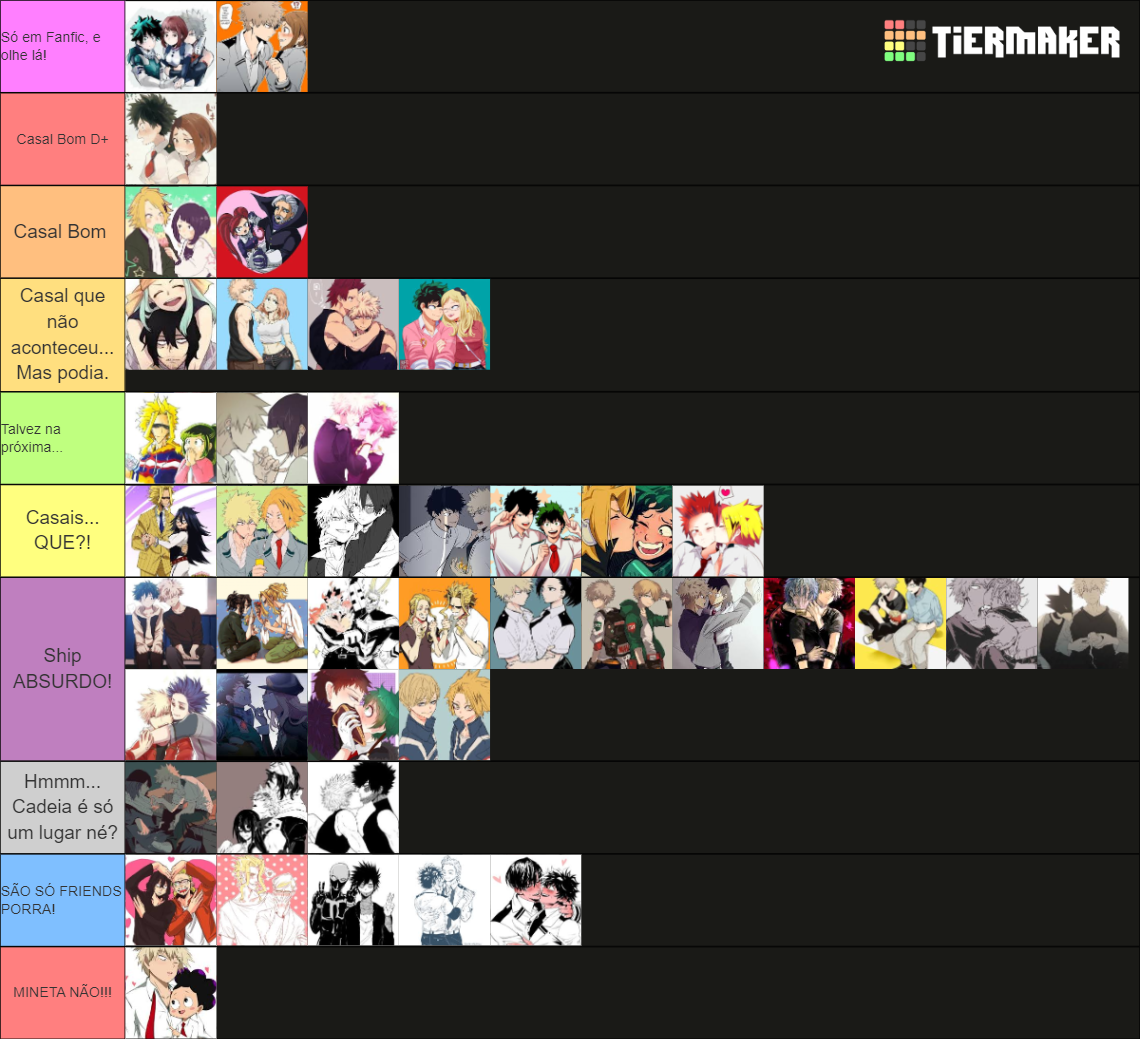 ALL MHA ships Tier List (Community Rankings) - TierMaker