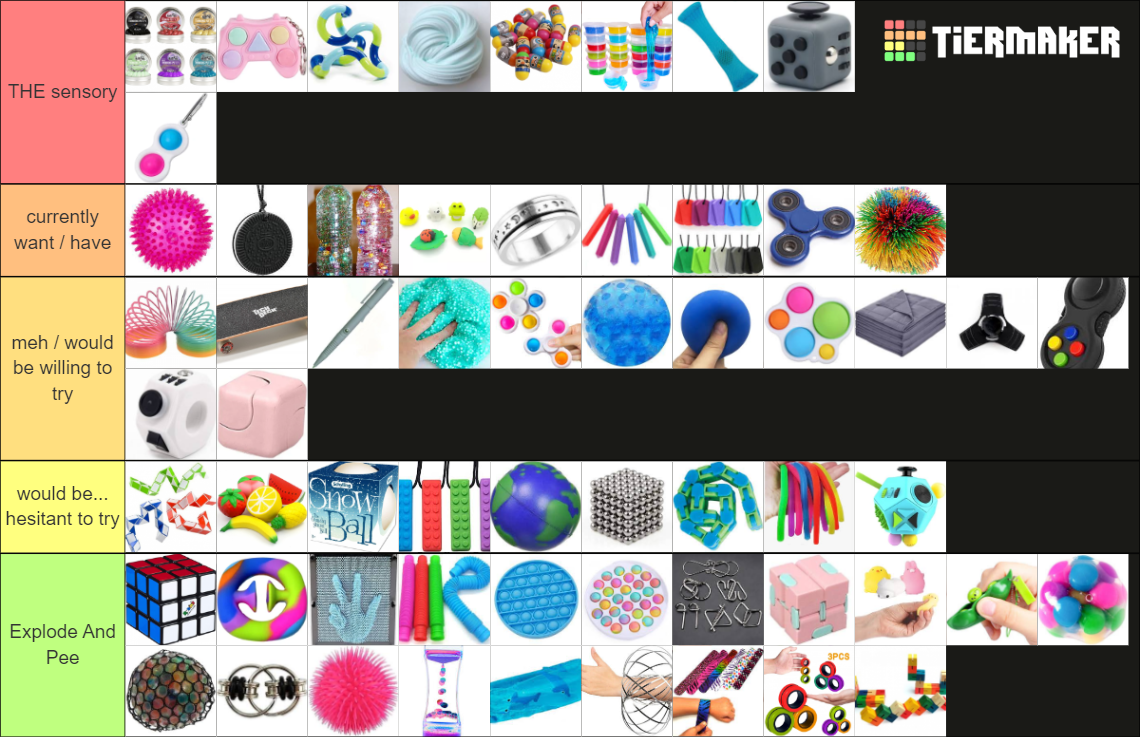 Stim, Sensory, and Fidget Toy Tier List (Community Rankings) - TierMaker