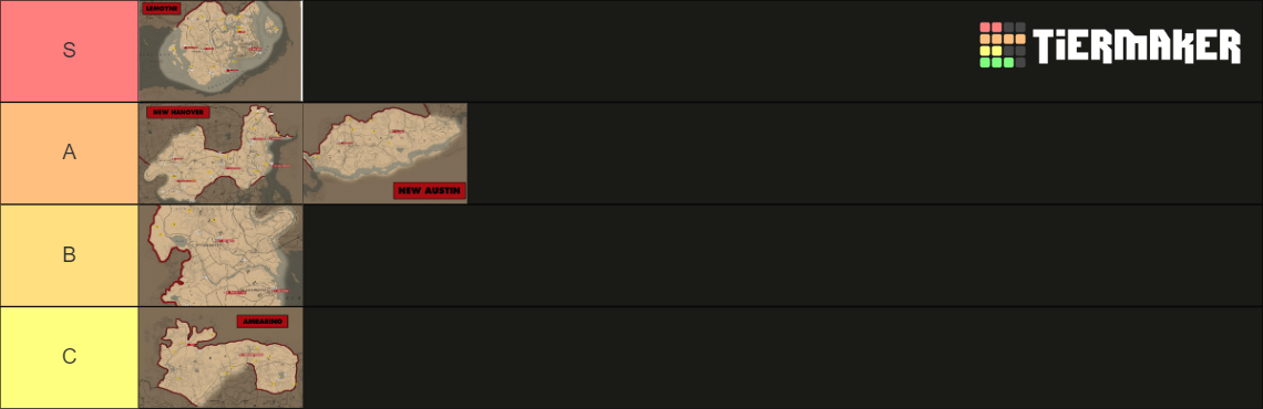 Red Dead Redemption States Tier List (Community Rankings) - TierMaker