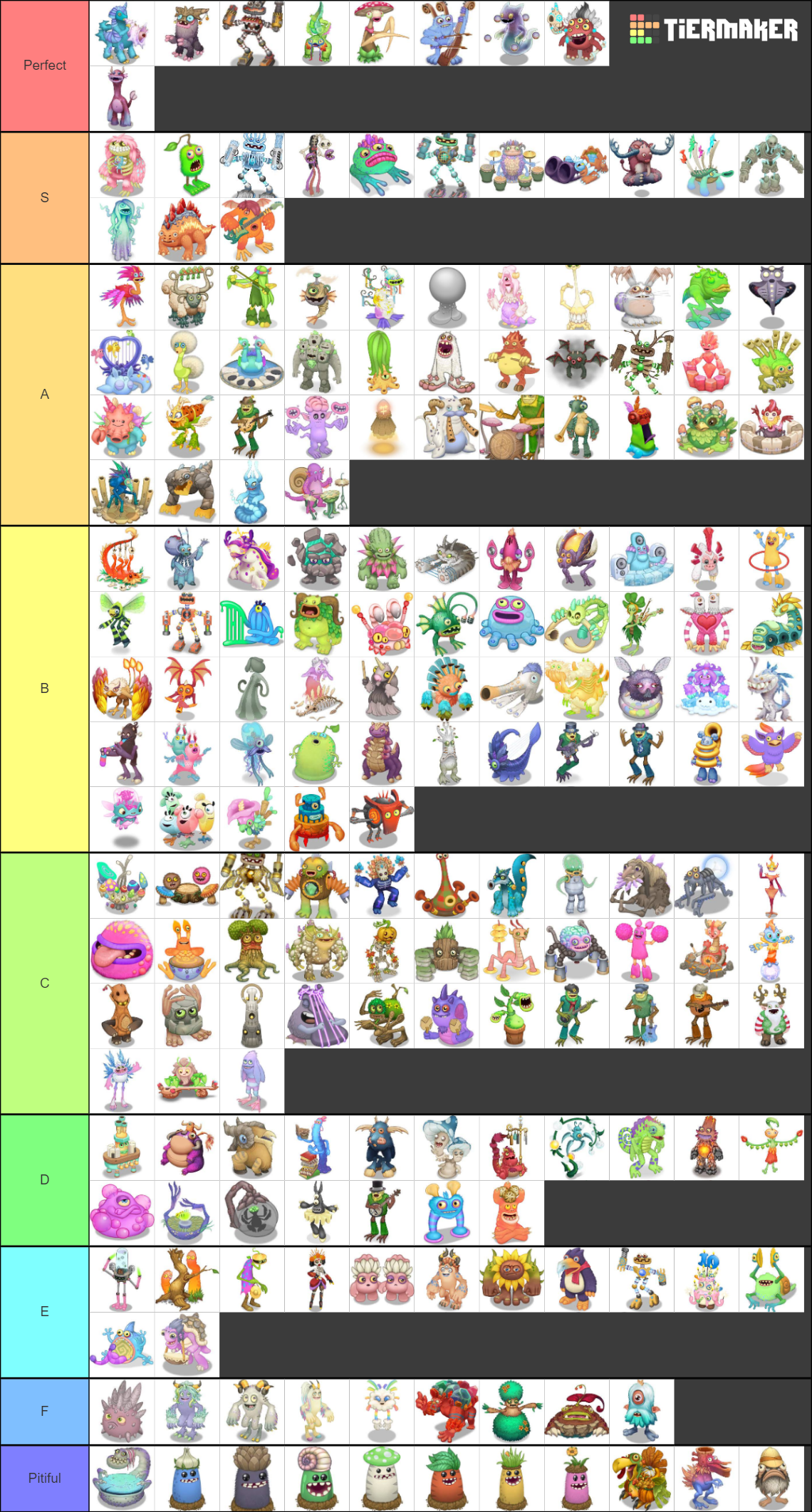 My Singing Monsters monsters Tier List (Community Rankings) - TierMaker