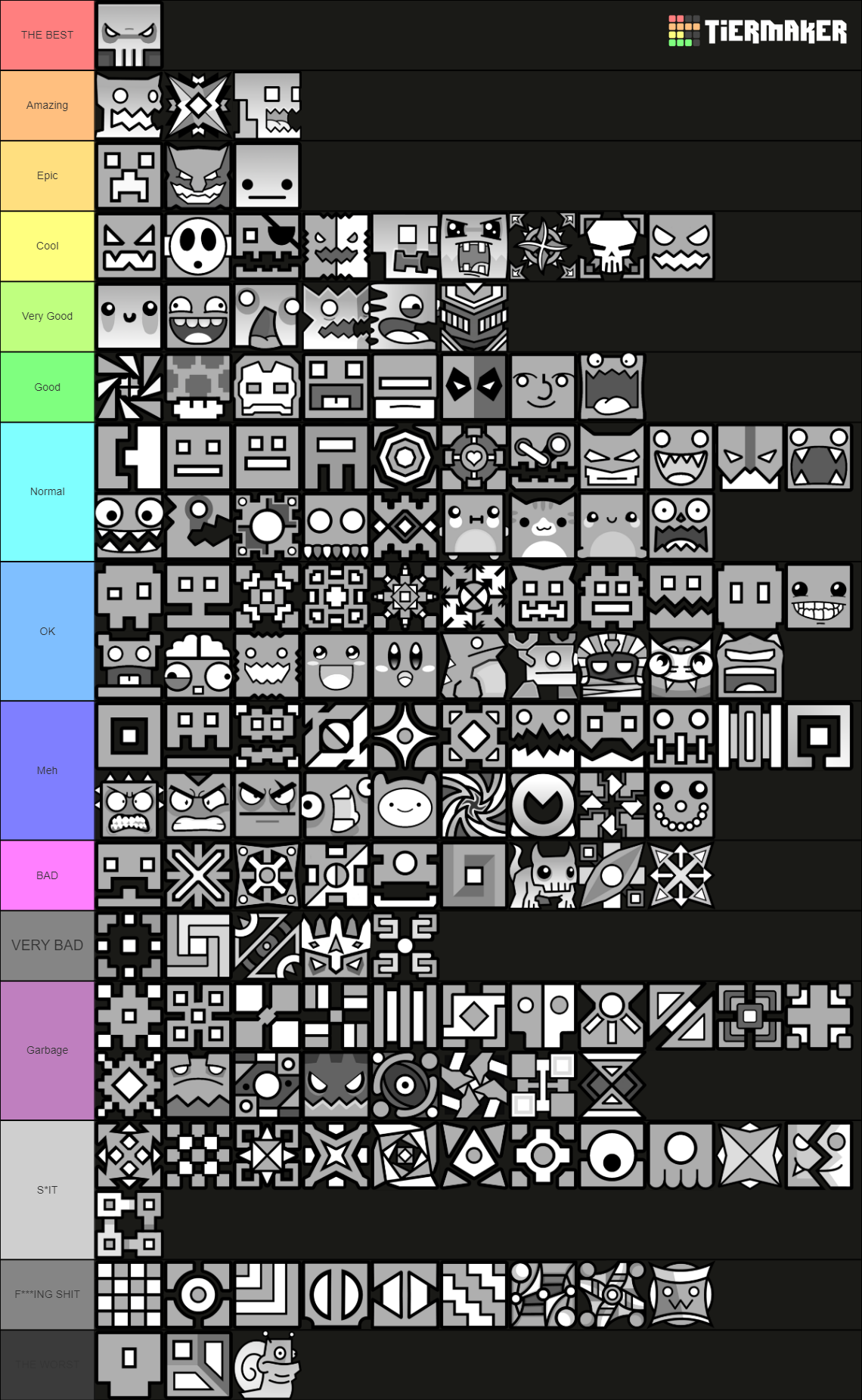 Geometry Dash Icons (Cubes) Tier List (Community Rankings) - TierMaker