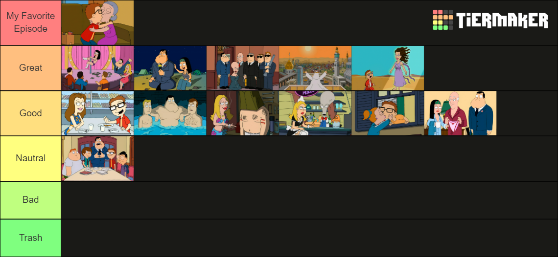 American Dad Season 1 Episodes Tier List (Community Rankings) - TierMaker
