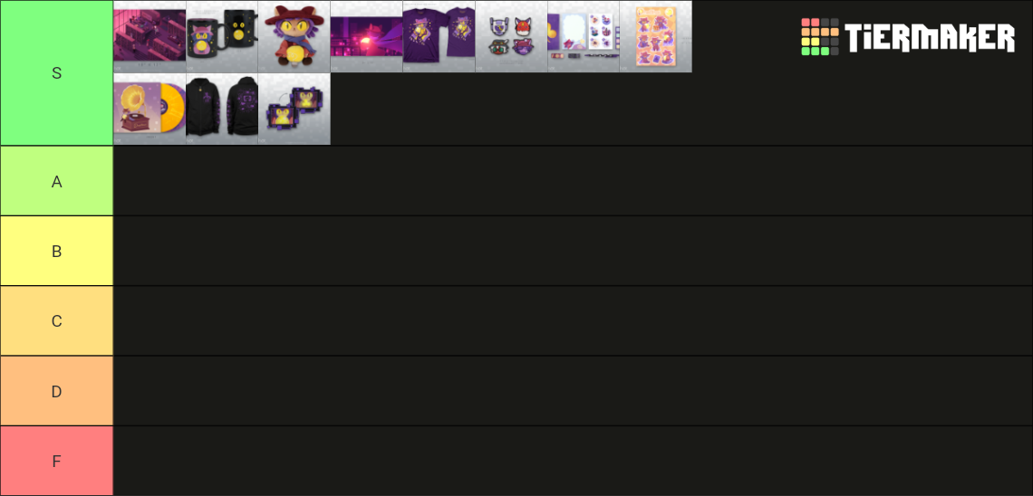 OneShot Merch Tier List (Community Rankings) - TierMaker