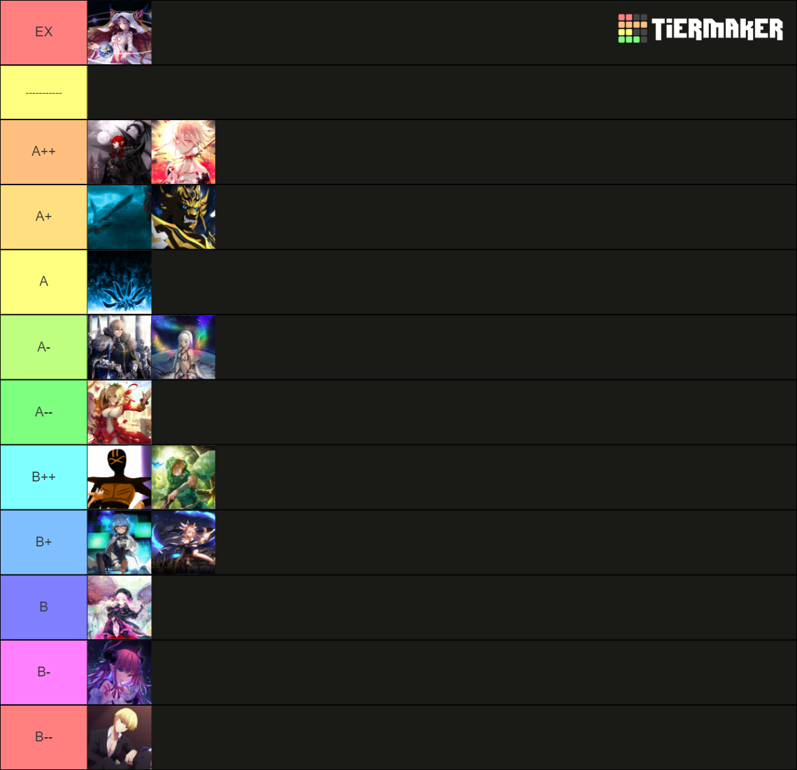 MOON CELL SERVANTS 1 Tier List (Community Rankings) - TierMaker