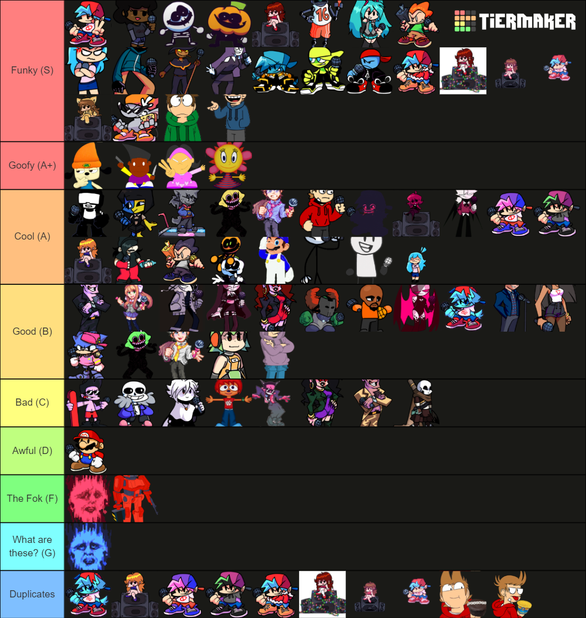 Friday Night Funkin' Characters (+Mods, Parappa and more) Tier List ...
